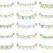 Hand drawn summer bunting clipart Yellow and blue doodle | Etsy