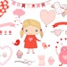 Love Clipart Collection, Hand Drawn Valentine Clip Art, Valentine's Day ...