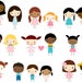 Cute Children Clipart, Multicultural Clip Art Multiracial, Stick Figure ...