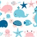 Cute Sea Animal Clipart Kawaii Ocean Clipart Baby Girl Under - Etsy