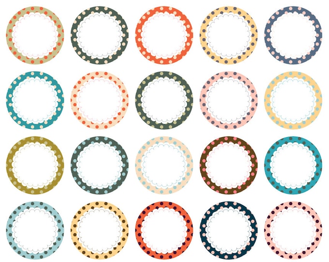 Round Labels Clipart Circle Frame Clip Art Round Border - Etsy