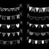 Hand Drawn Doodle Bunting Clipart, Black and White Flag Clip Art ...