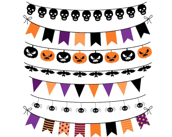 Bunting Clipart Set. Bunting Clip Art. Halloween Clipart. Autumn. Fall ...