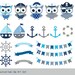 Cute nautical clipart owl Sailor owl pirate clipart Boy | Etsy