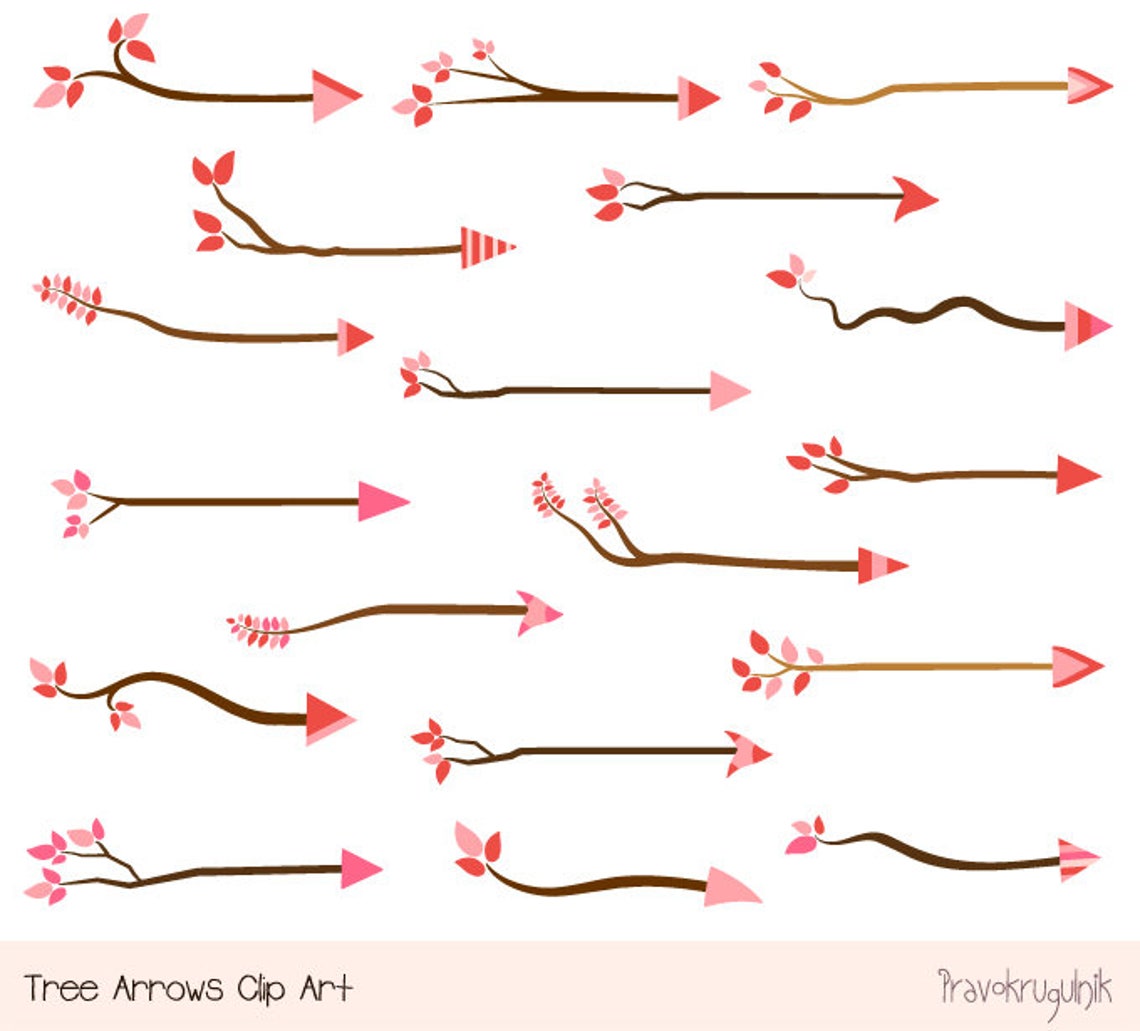 Cute Love Arrow Clipart Set Valentine Day Arrow Unique Tree - Etsy