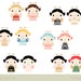 Cute Christmas Angel Clipart Set, Kawaii Christmas Clipart, Digital ...