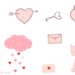 Love Clipart Collection, Hand Drawn Valentine Clip Art, Valentine's Day ...