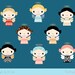 Cute Christmas Angel Clipart Set, Kawaii Christmas Clipart, Digital ...