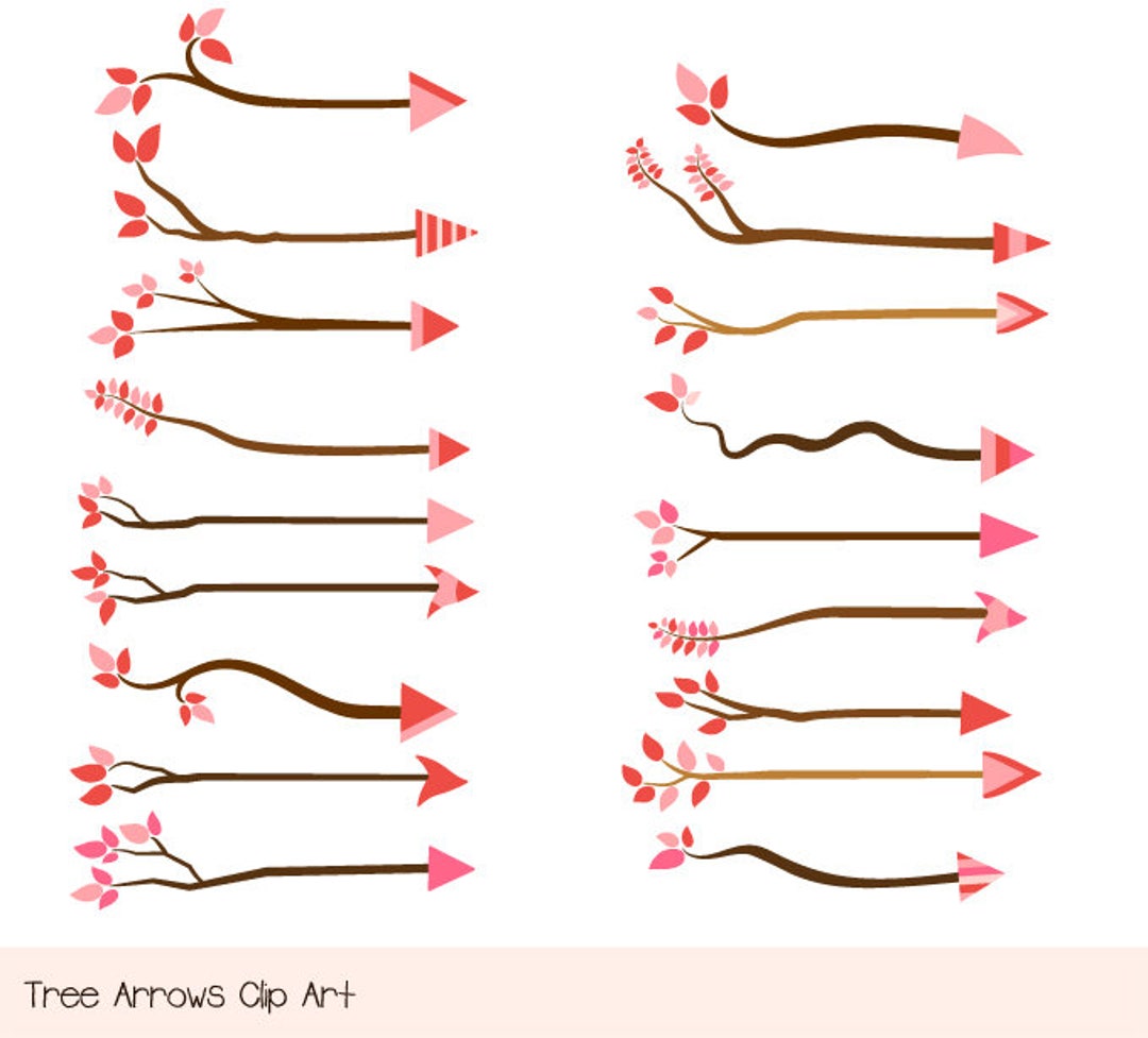 Cute Love Arrow Clipart Set, Valentine Day Arrow, Unique Tree Branch ...