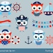 Cute Nautical Owl Clipart Sailor Owl Clip Art Pirate Boy - Etsy