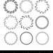 Round Borders Clipart, Floral Wreaths Clipart, Circle Frames, Black ...