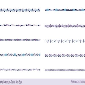 Violet Flower Border Clipart, Cute Floral Border Clip Art, Beautiful ...
