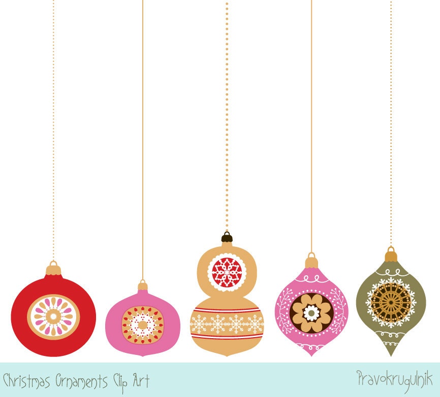 Christmas Ornament Clipart, Christmas Decor Clip Art, Christmas Tree ...