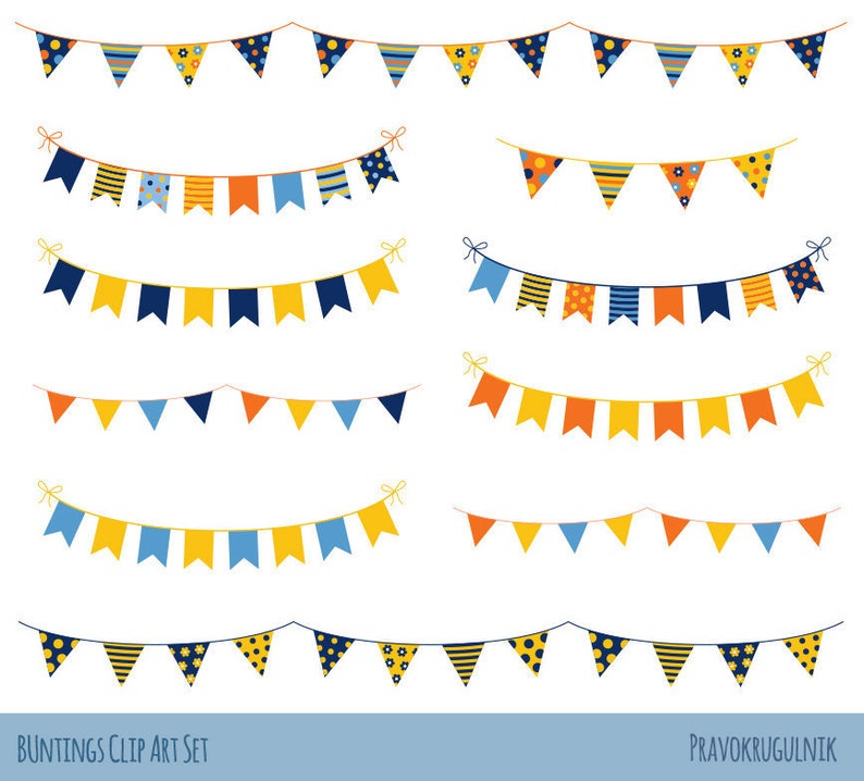 Party Bunting Clipart Birthday Bunting Clip Art Colorful - Etsy