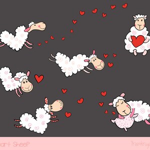 Cute Sheep Clipart, Love Clip Art, Heart Shaped Sheep Baby Shower Clip ...