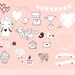 Cute Love Clip Art Set, Kawaii Girl Valentine Clipart Graphic ...