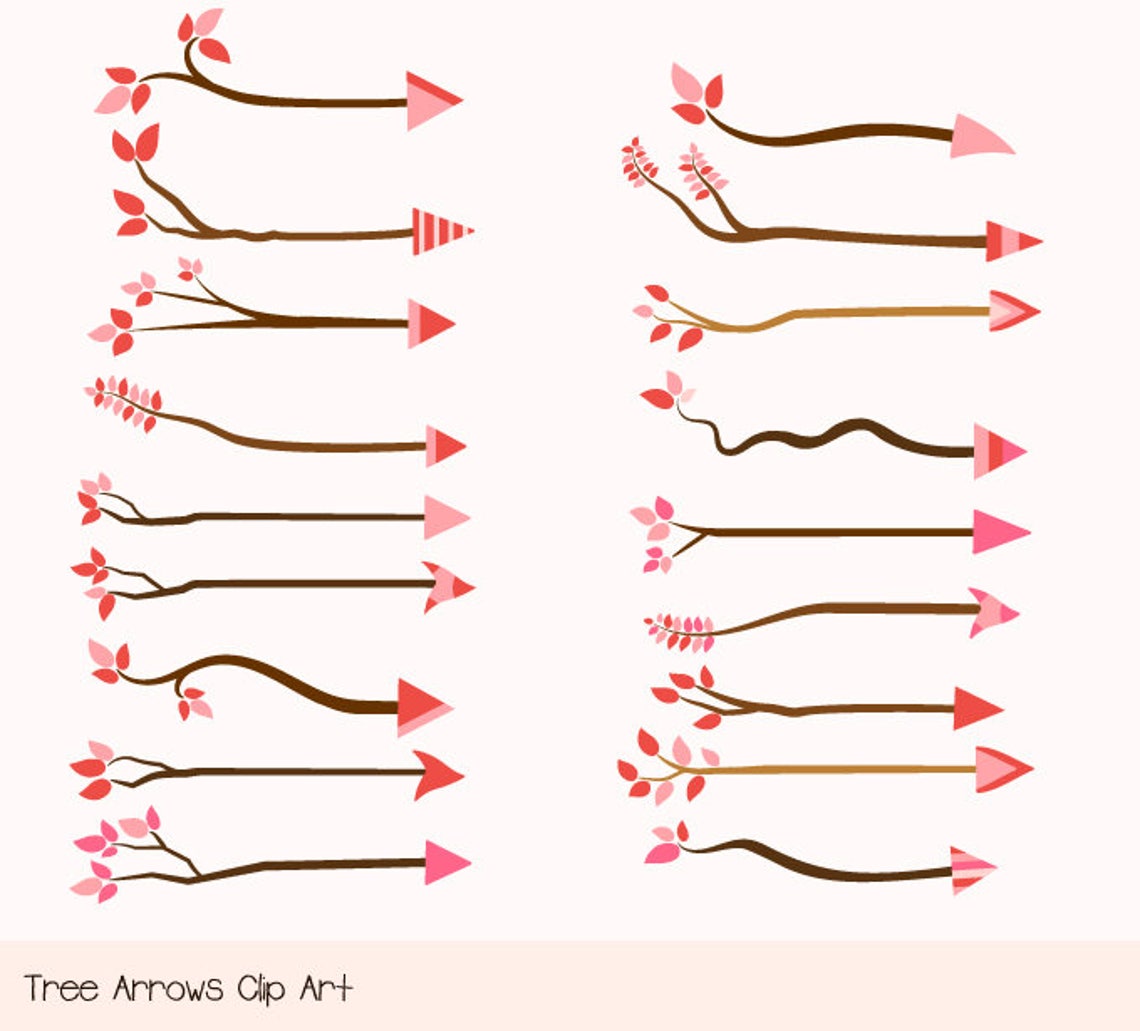 Cute Love Arrow Clipart Set Valentine Day Arrow Unique Tree - Etsy
