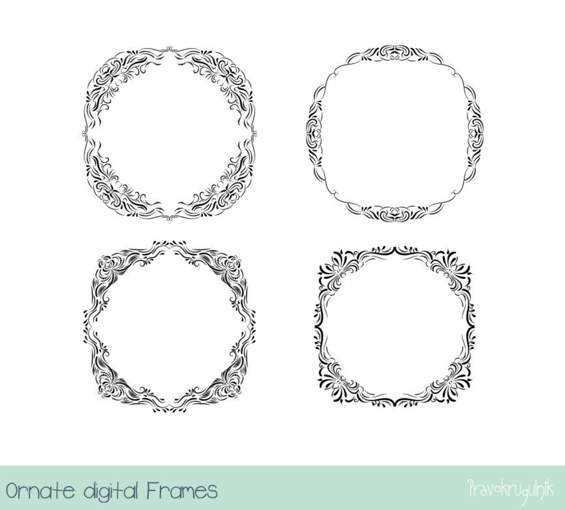 Black Digital Frames and Borders Clipart, Wedding Clip Art Border ...