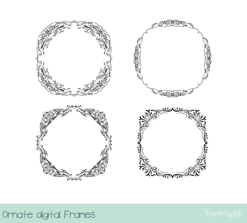 Black Digital Frames and Borders Clipart, Wedding Clip Art Border ...