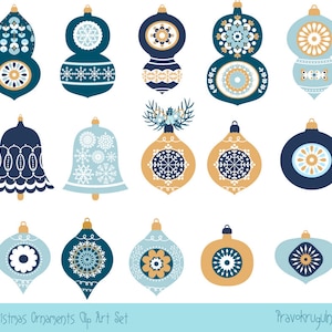 Christmas Clip Art Graphic Set, Christmas Tree Ornament Clipart ...