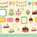 Cute Birthday Clipart Bunting, Birthday Party Clip Art Balloon ...