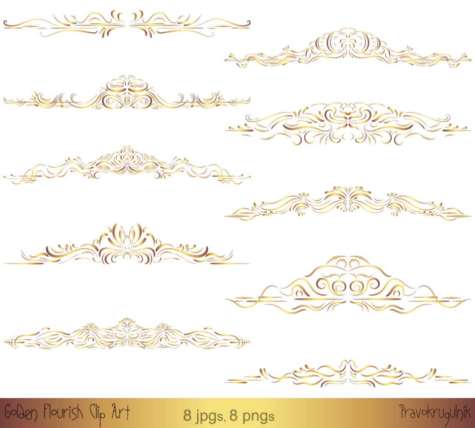 Gold Border Clipart, Gold Frame Clipart, Gold Clip Art Swirl , Flourish ...