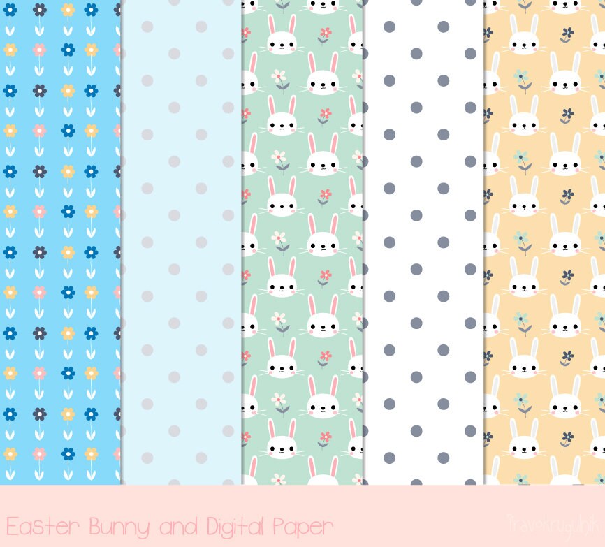 Kawaii Easter Egg Hunt Clipart Cute Easter Bunny Clipart - Etsy
