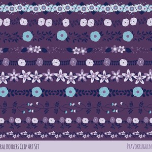 Violet Flower Border Clipart, Cute Floral Border Clip Art, Beautiful ...