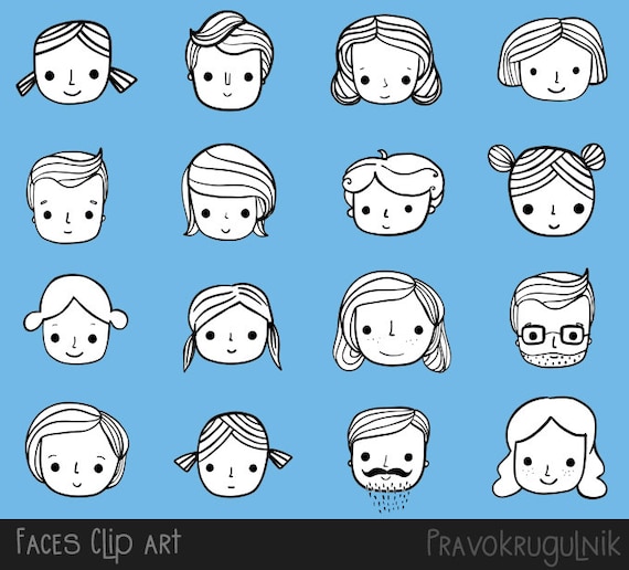 Funny Drawings On Peoples Faces Clipart