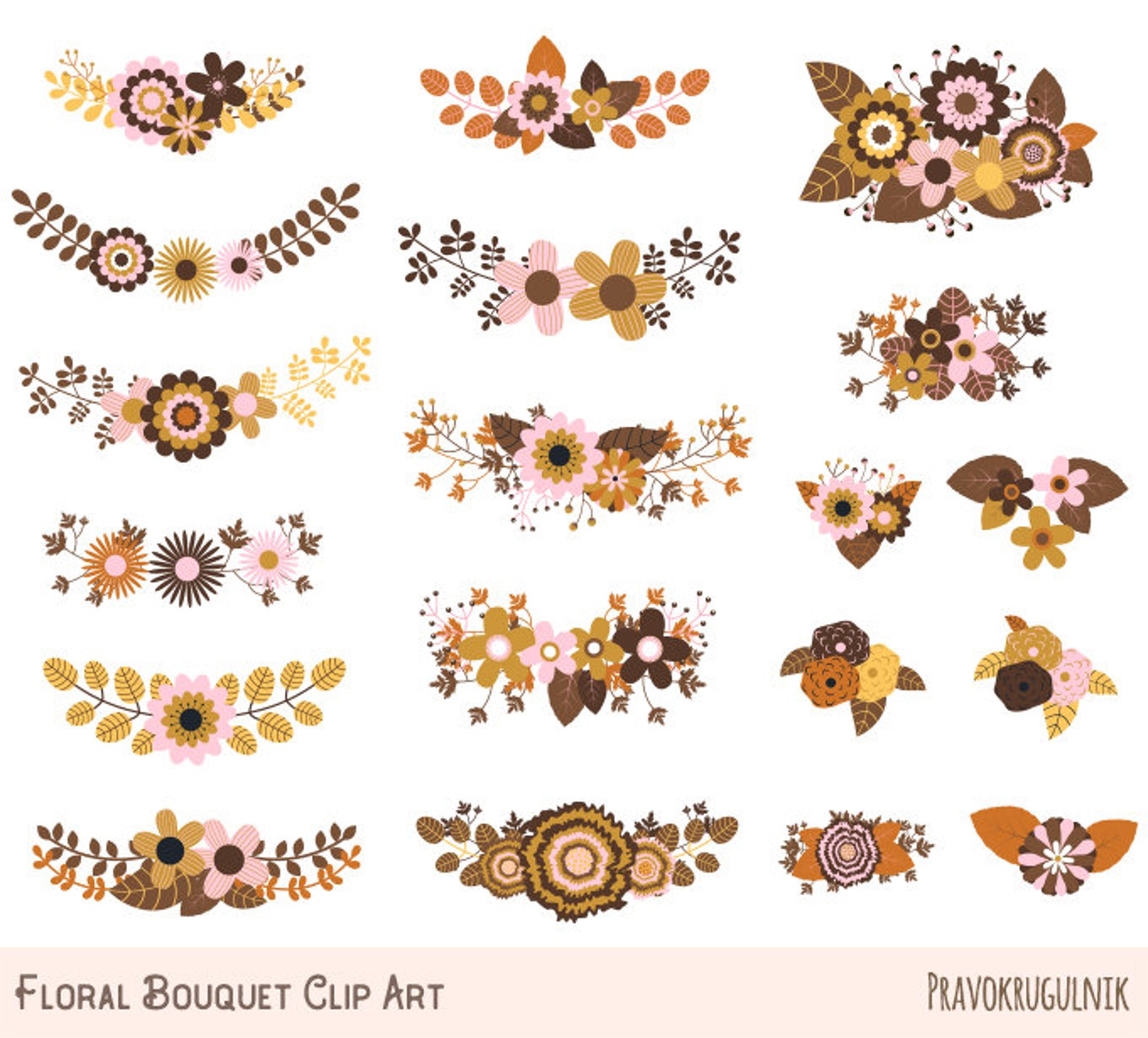 Rustic Wedding Flower Clipart Wedding Clip Art Floral Bouquet - Etsy