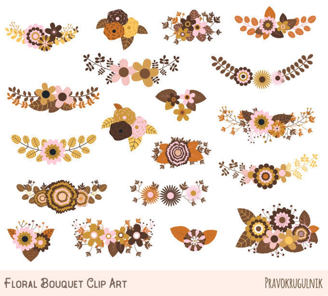 Rustic Wedding Flower Clipart Wedding Clip Art Floral Bouquet - Etsy