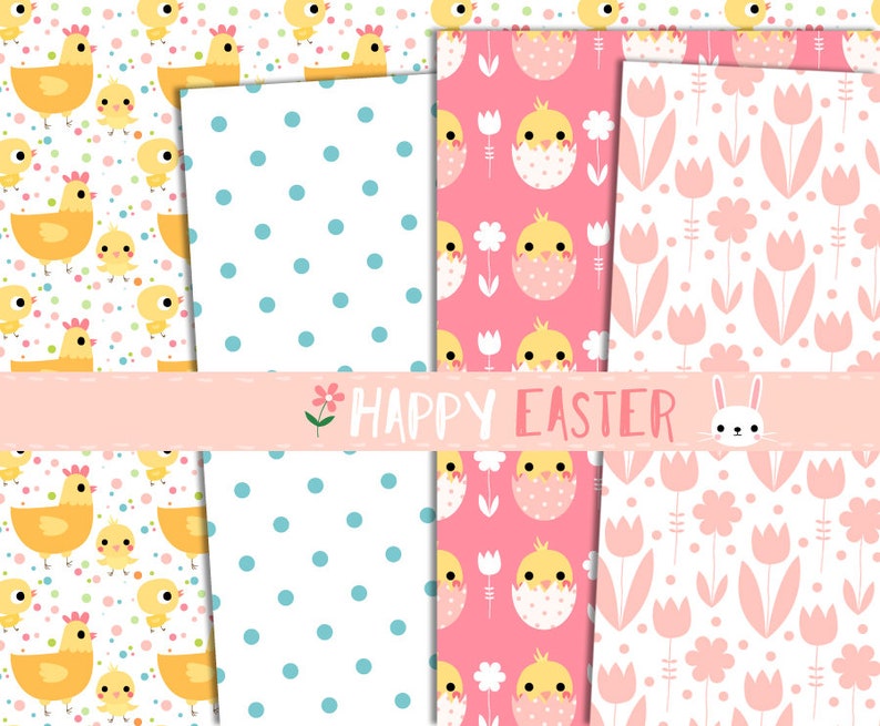 Easter Digital Paper, Printable Digital Scrapbook Paper, Cute Digital ...