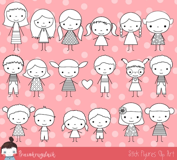 Boy Stick Kids Clip Art