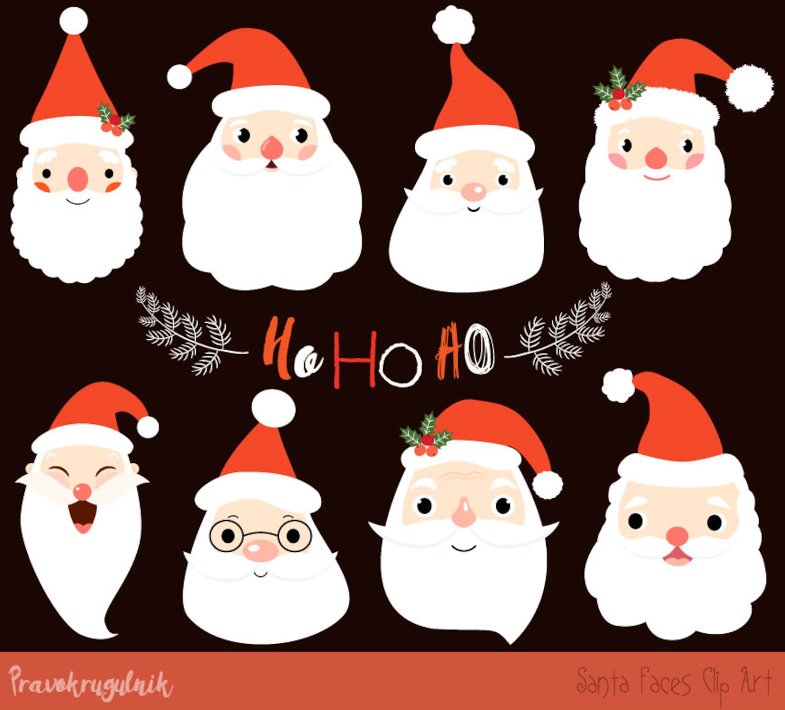 Cute Santa Clipart, Christmas Santa Clip Art, Santa Face Clipart ...