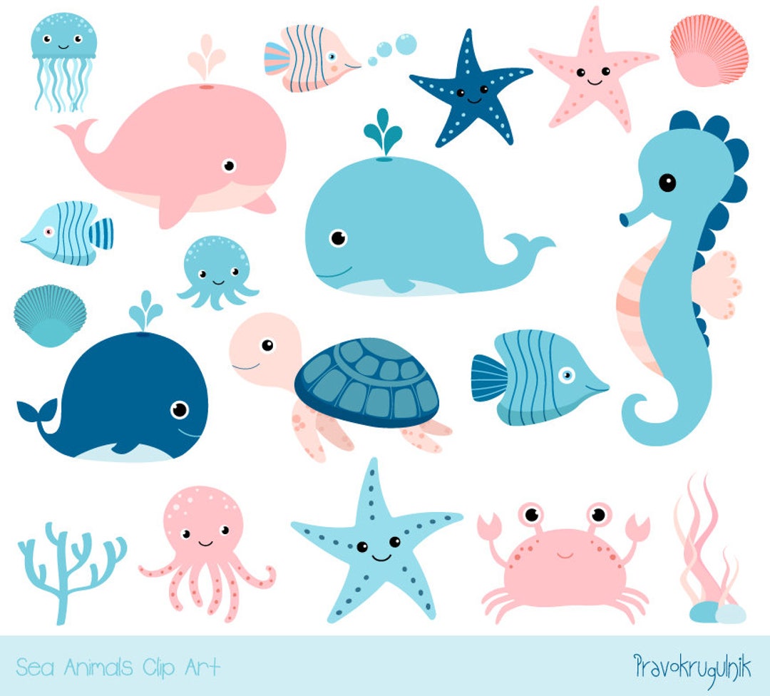 Cute Baby Sea Animals Clipart