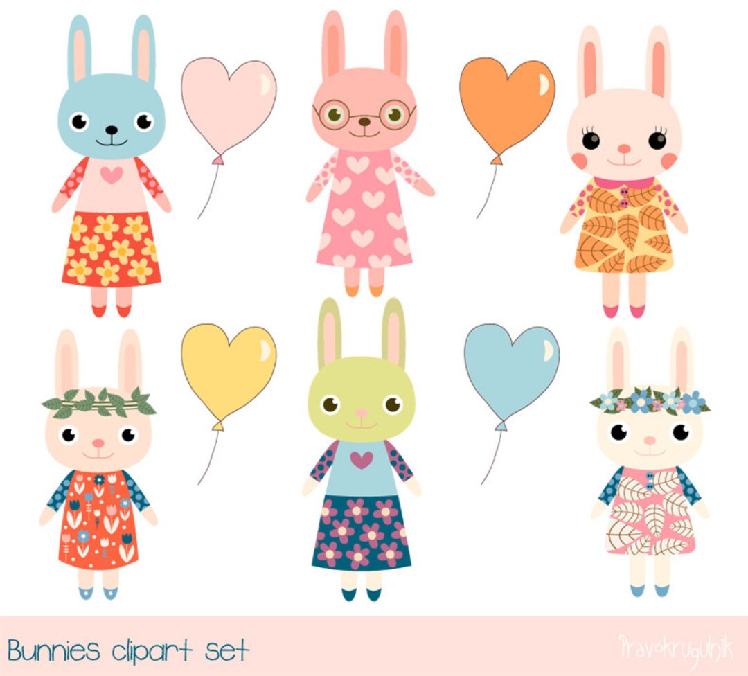 Baby Girl Bunny Clip Art, Cute Bunny Clipart, Rabbit Baby Shower ...