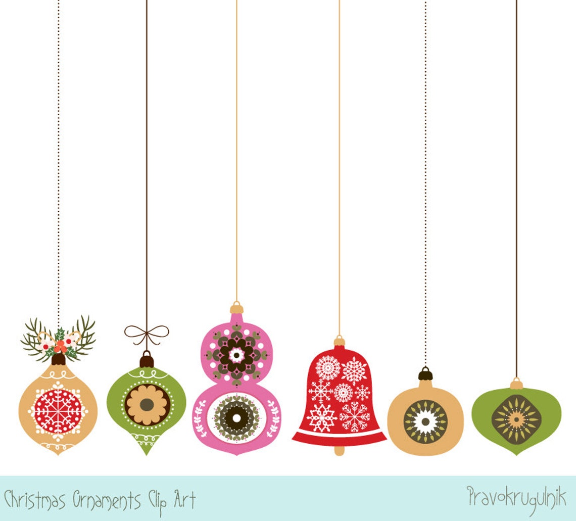 Christmas Ornament Clipart, Christmas Decor Clip Art, Christmas Tree ...