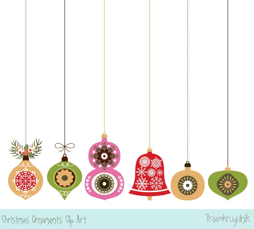 Christmas Ornament Clipart, Christmas Decor Clip Art, Christmas Tree ...