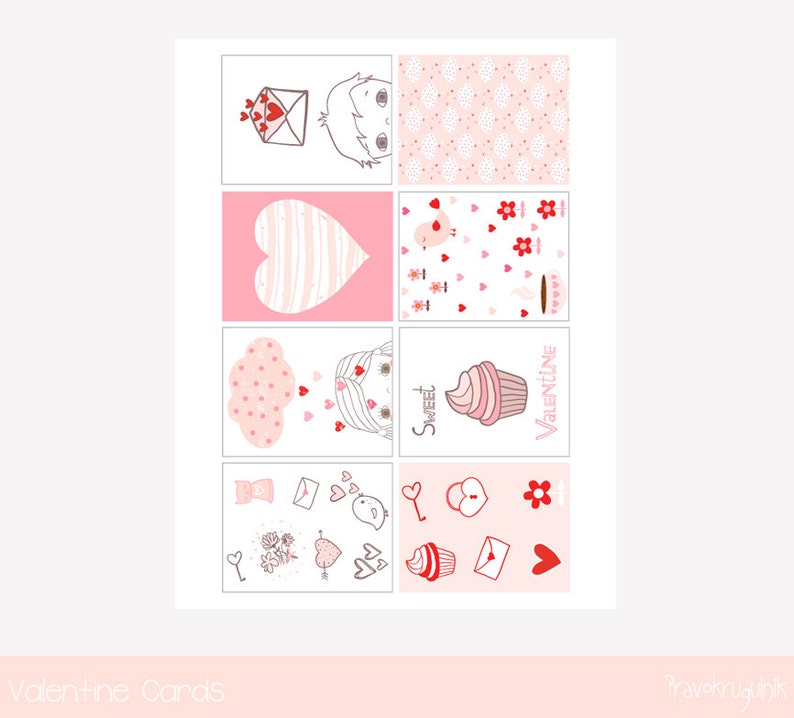 Cute Printable Valentine Card, Digital Kawaii Valentines, Printable ...
