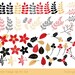 Christmas Flower Clipart, Christmas Foliage Clipart, Holiday Floral ...