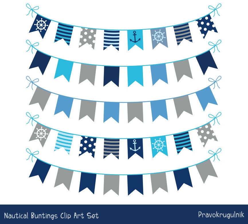 Blue Flag Banner Clip Art