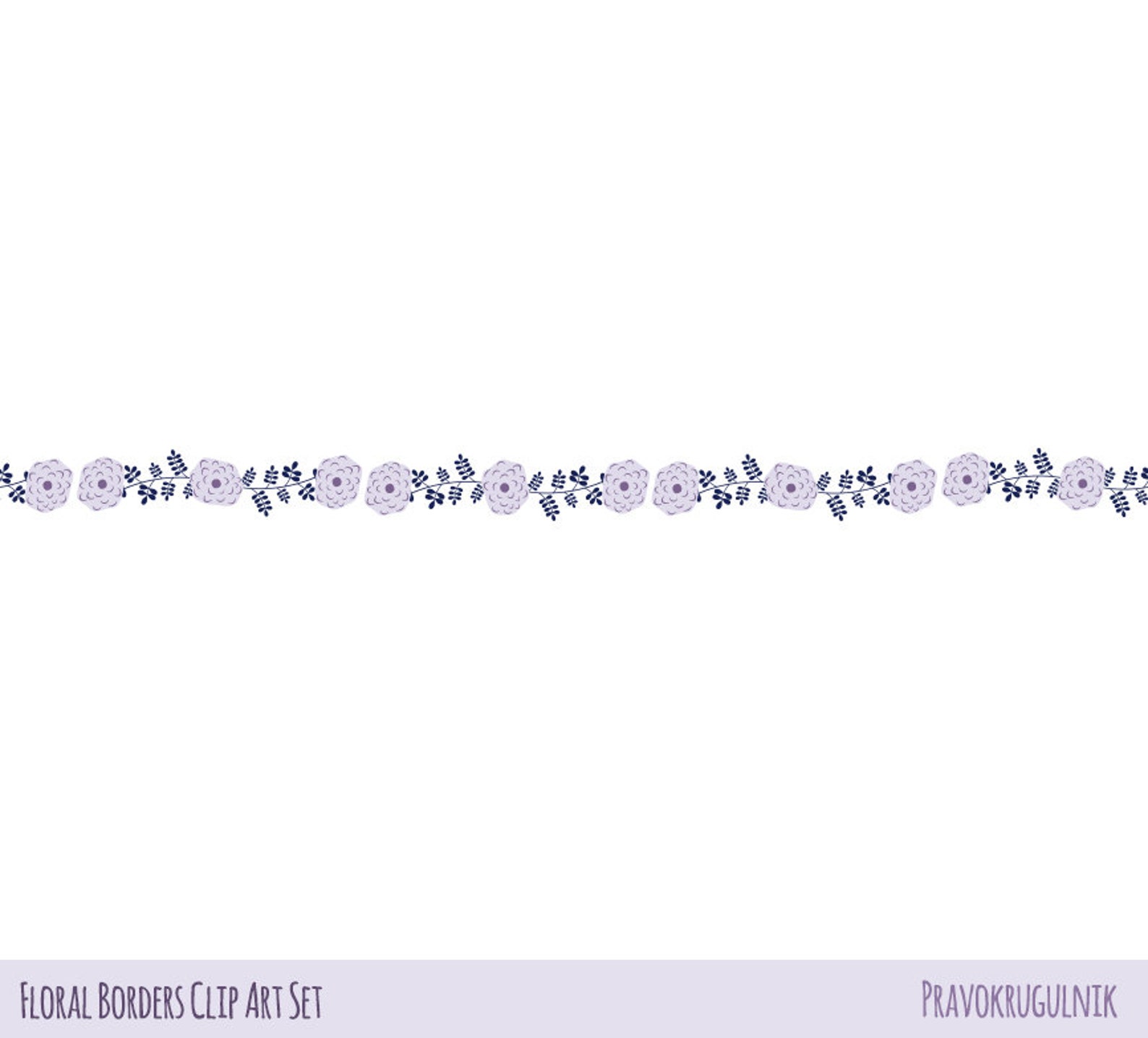 Violet Flower Border Clipart, Cute Floral Border Clip Art, Beautiful ...