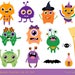 Cute Halloween Monster Clip Art, Halloween Clipart, Fun Halloween ...