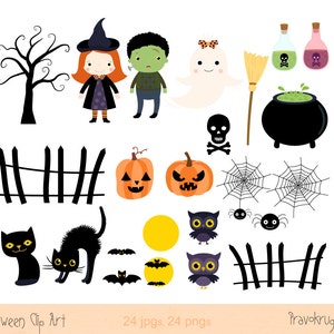 Halloween Clipart, Halloween Clip Art, Witch Hat Clipart, Pumpkin ...