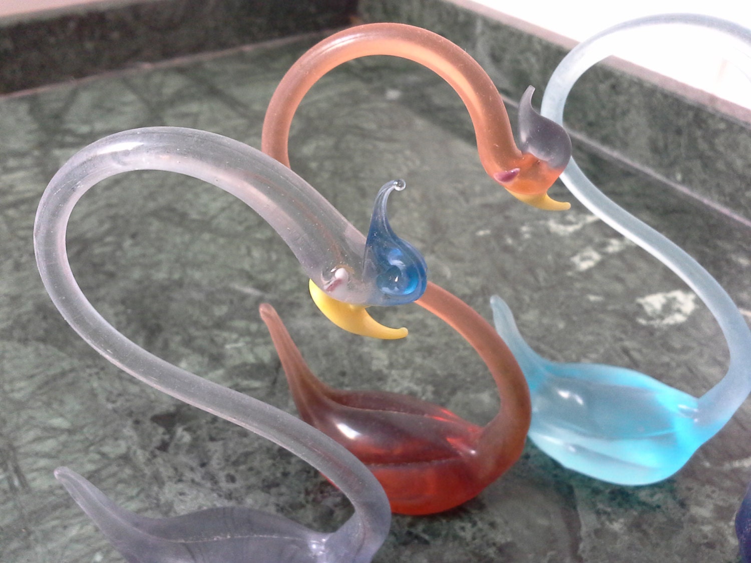 Set of 4 Vintage Murano Glass Swans Miniatures Frosty Glass - Etsy