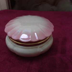 Vintage Pink Porcelain Powder Box, Vintage Italian Powder Box, Pink and ...