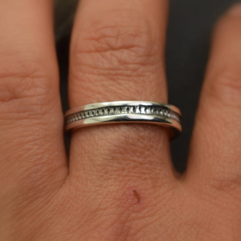 Silver Band Ring for Men, Slim Band Sterling Silver Ring Stacking Ring ...