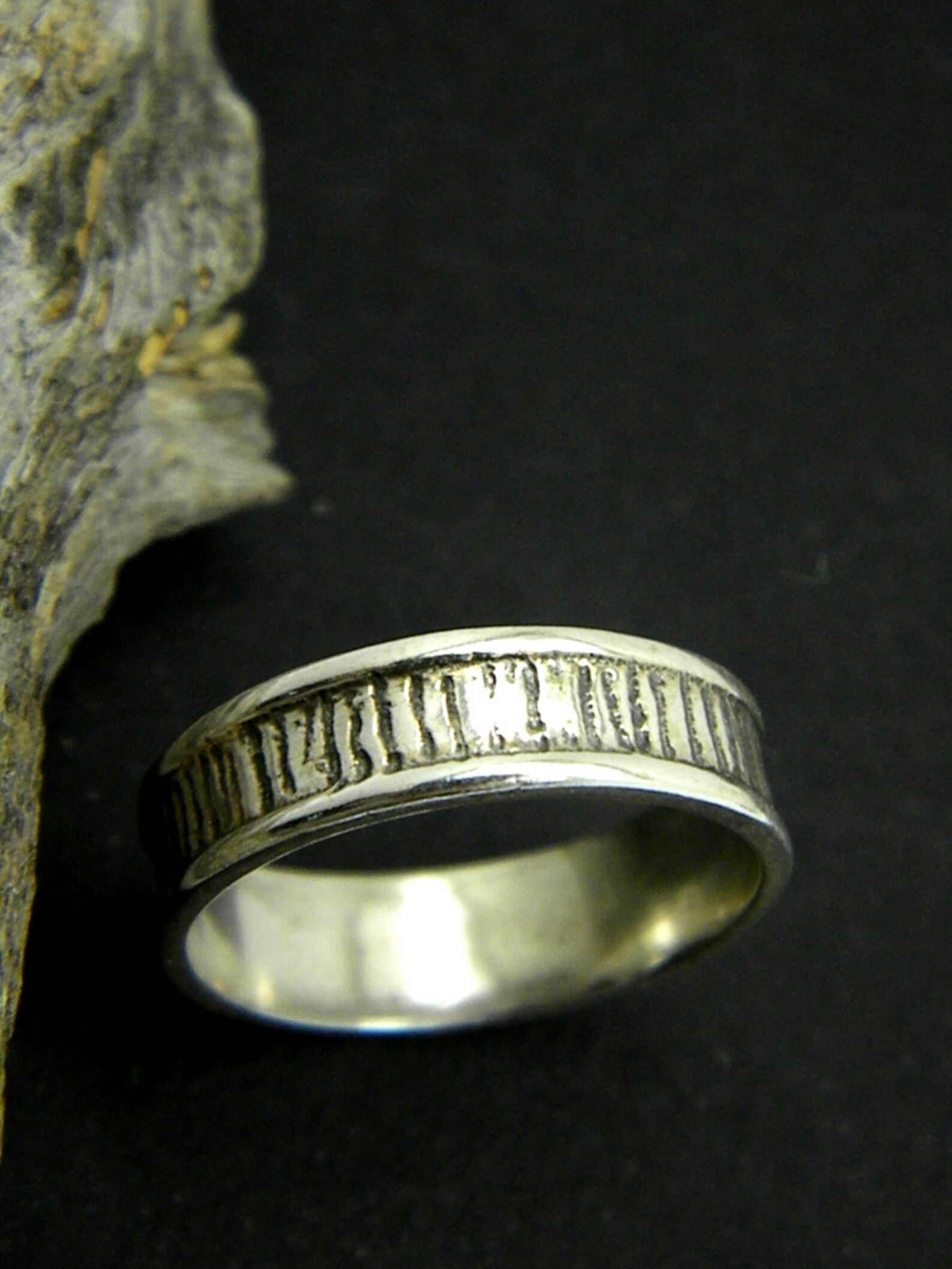 Silver Band Ring Stripes Pattern Sterling Silver Ring for Men - Etsy