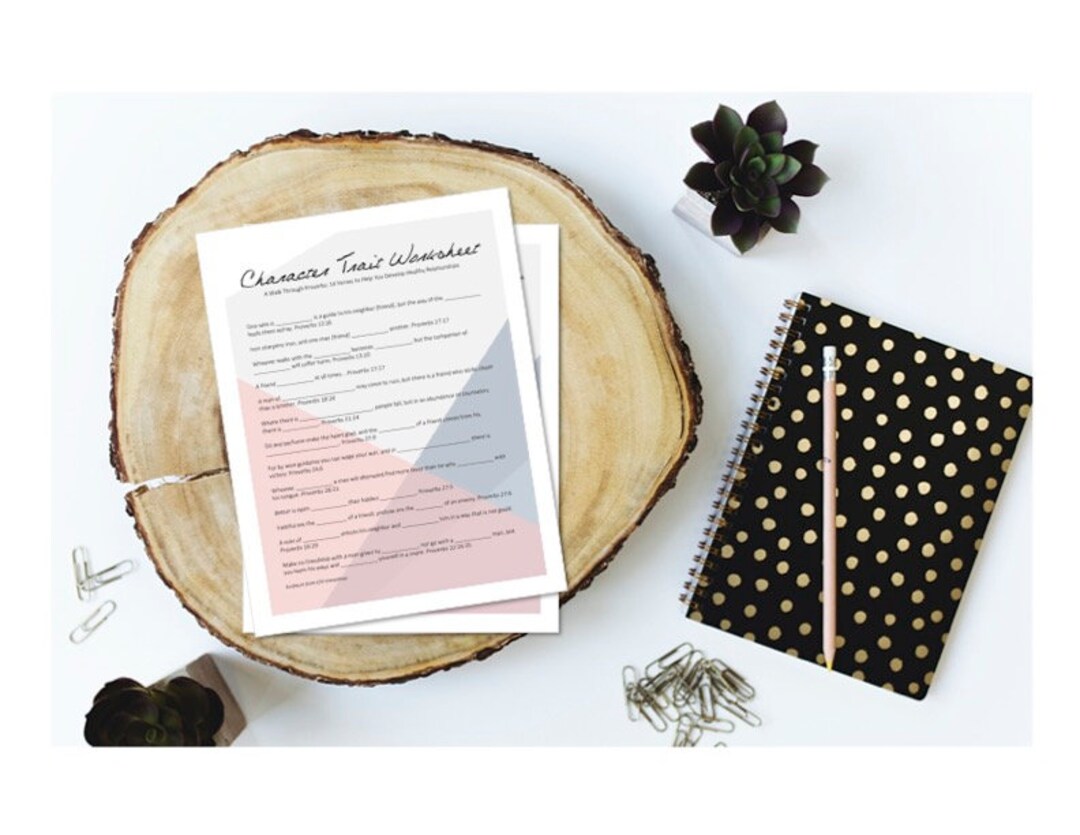 Character Trait Worksheet Guide PDF Download Printable - Etsy
