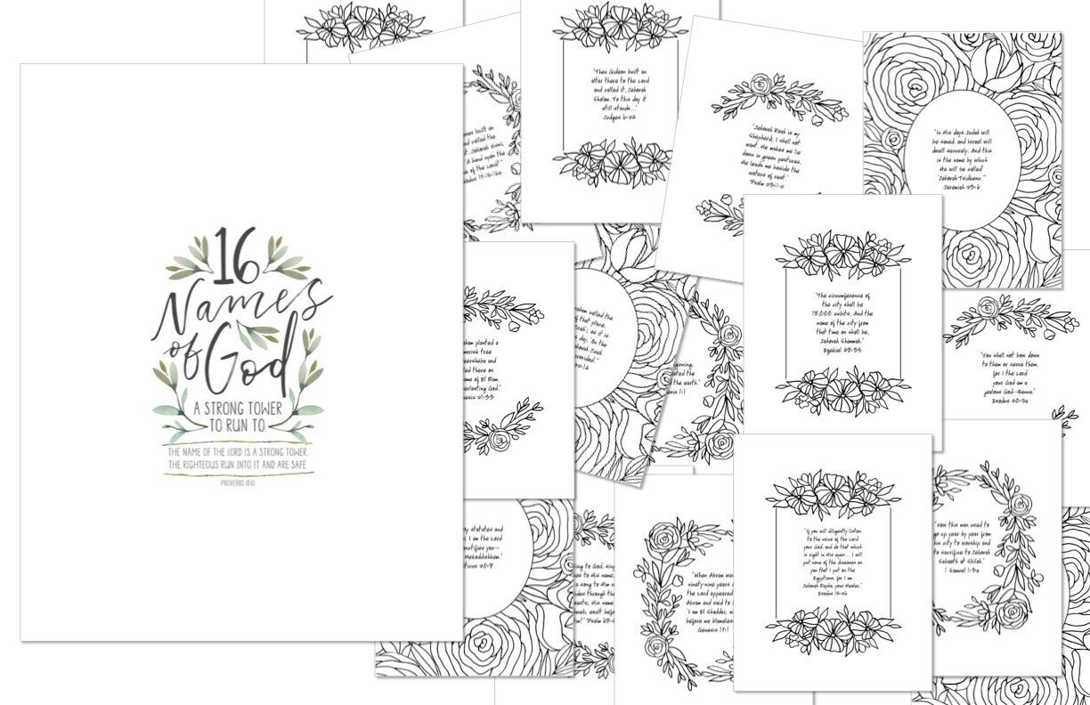 16 Names of God + BONUS El Roi Coloring Sheets PDF Download Printable Ebook - Etsy